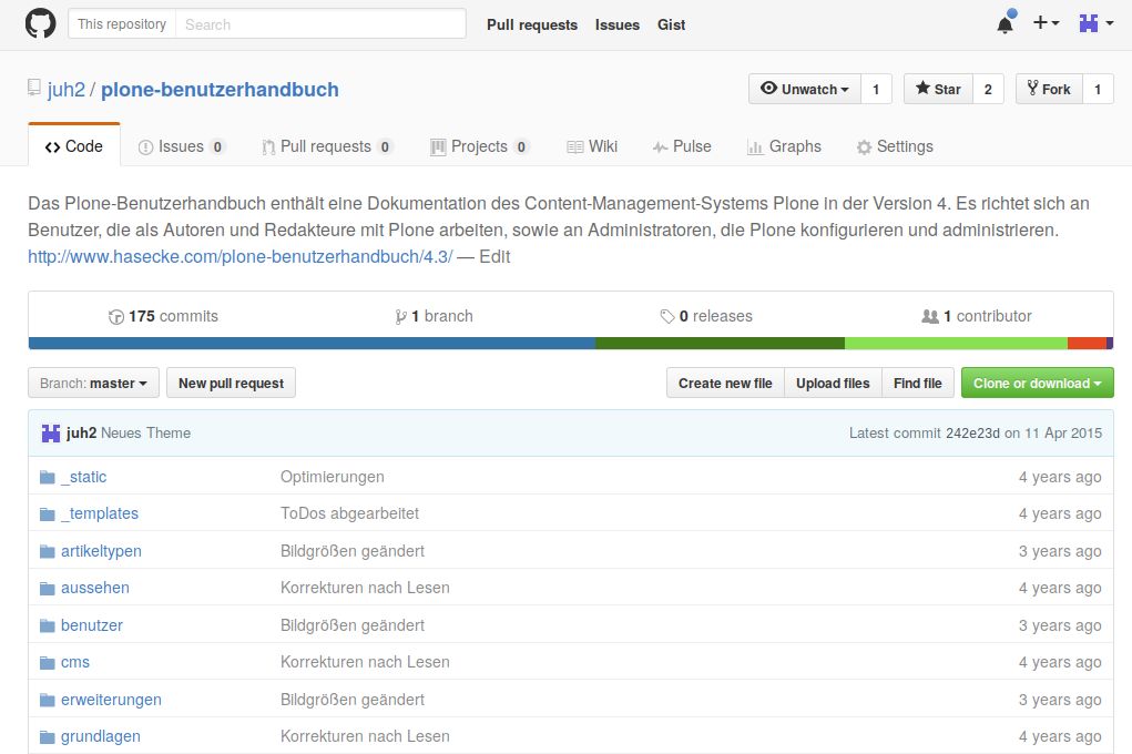 Plone Benutzerhandbuch zieht nach GitHub um | Werbetexter Hasecke